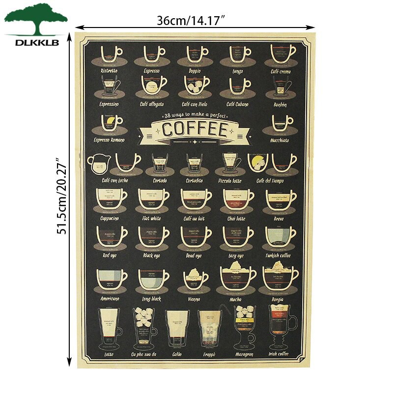 DLKKLB plakat w stylu vintage kolekcja kawy bary kuchnia rysunek plakat ... DLKKLB plakat w stylu vintage kolekcja kawy bary kuchnia rysunek plakat ...