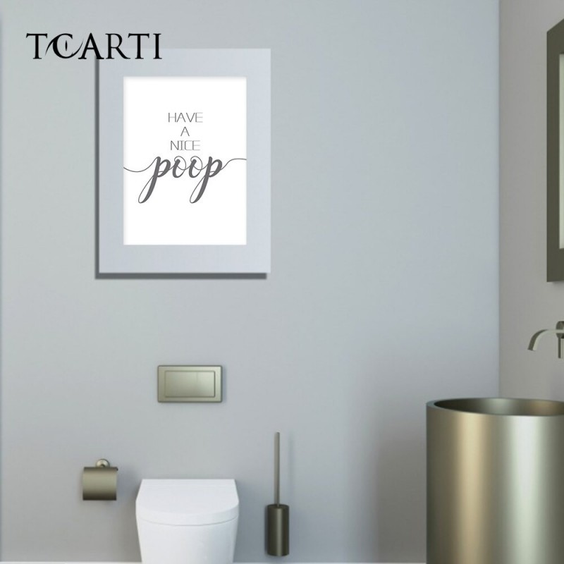 Znak wc łazienka dekoracyjne plakaty drukuje śmieszne płótno obraz na ...